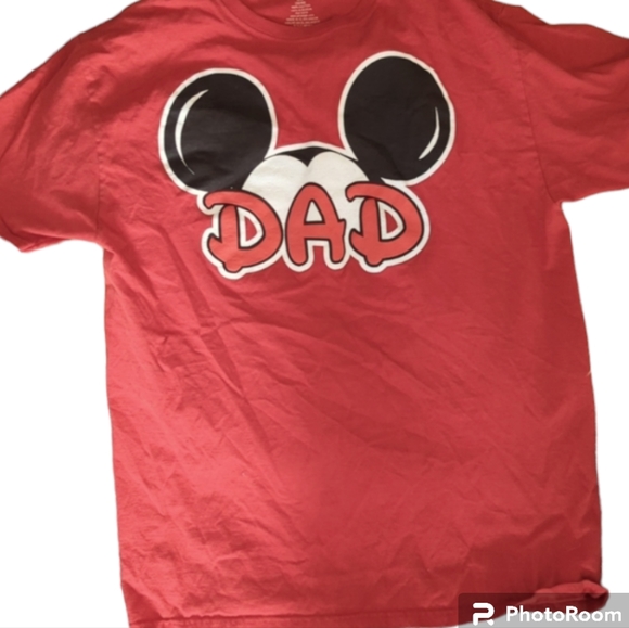 Disney | Shirts | Disney Dad Red Short Sleeve Shirt Med Mickey Mouse ...